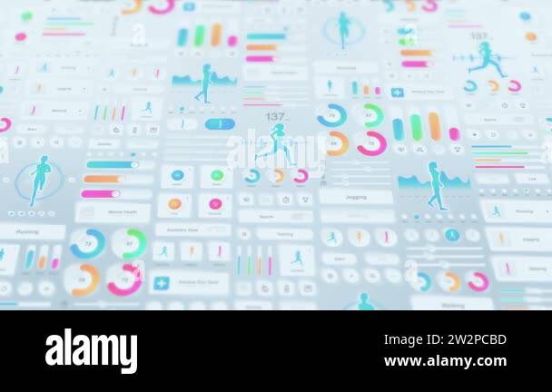 Creative design of fitness application. Neumorphism. Hi tech panel ...