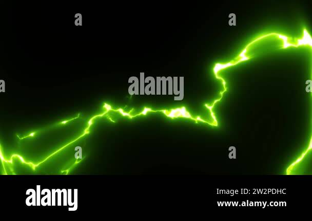 Electric Lightning Strikes Distorted Fx Loop/ 4k animation of a black ...