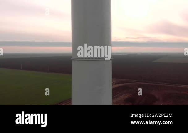 Building process of wind energy power tower mill, under construction ...