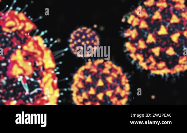 Coronavirus COVID-19 realistic 3D animation. Acute respiratory syndrome ...