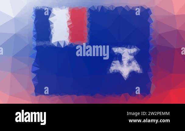 French Southern Territories Flag ISO:TF dissolving weird tessellating ...