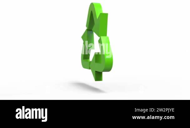4K Animation Loop Orbit of Green Triangular Eco Recycle Icon, Recycled ...