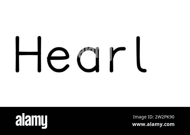 Hearts Handwritten Text Animation in Various Sans-Serif Fonts and ...