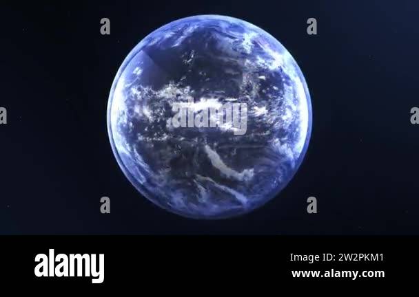 Planet Earth, view from space. 3d terrestrial globe. Rotating animation ...