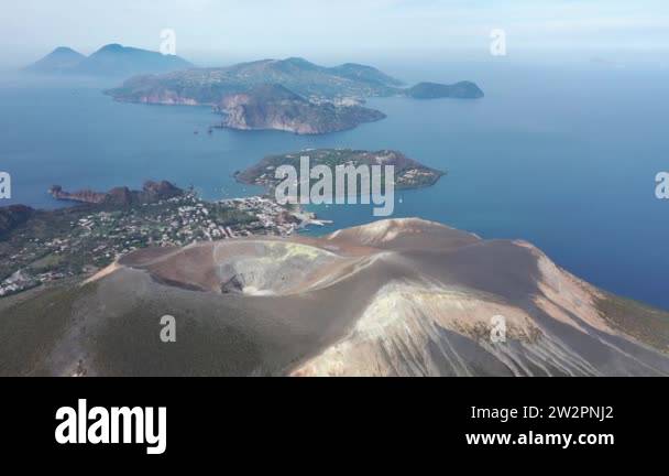 Beautiful aerial video from flying drone of Amazing grand Vulcano ...