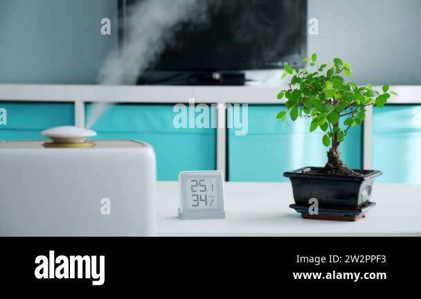 White Humidifier works humidifying and flavoring, steaming water in ...