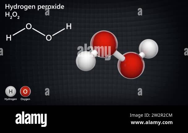 Structural chemical formula and molecular structure of hydrogen ...