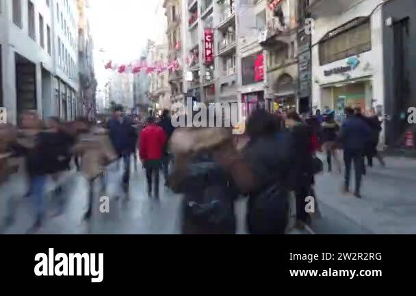 Istanbul, Turkey - November 2019: Taksim square and istiklal street ...