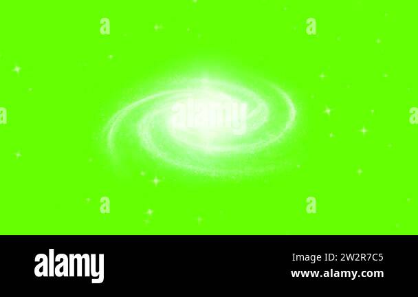 Spiral Galaxy Loop with twinkle stars on Green Screen - 4K Rotating ...