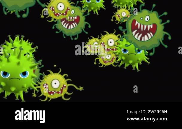 Medical illustration 2d, 3d animation background of cells, bacteria ...