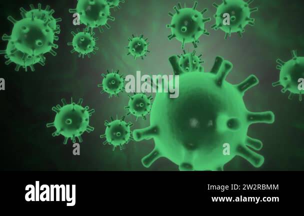 Virtual animated representation of coronavirus 2019-nCoV pathogen cells ...