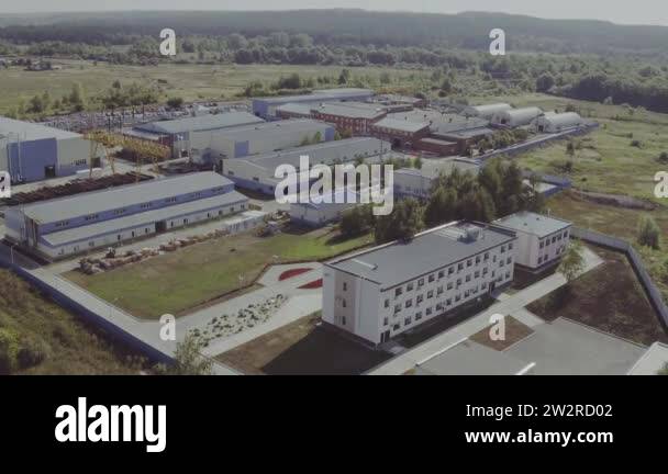 Constructions of a modern production buildings factory, the exterior of ...