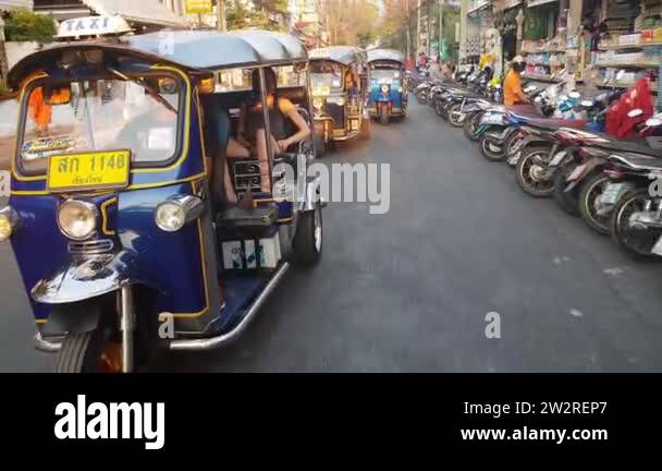 Bangkok, Thailand - March 17, 2019: Tuk tuk, auto rickshaw, famous ...