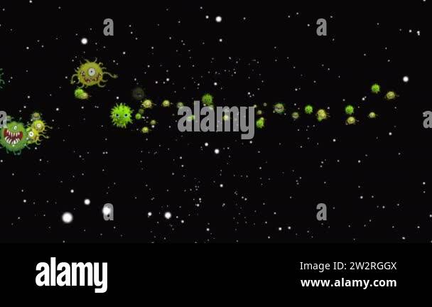 Medical illustration 2d, 3d animation background of cells, bacteria ...