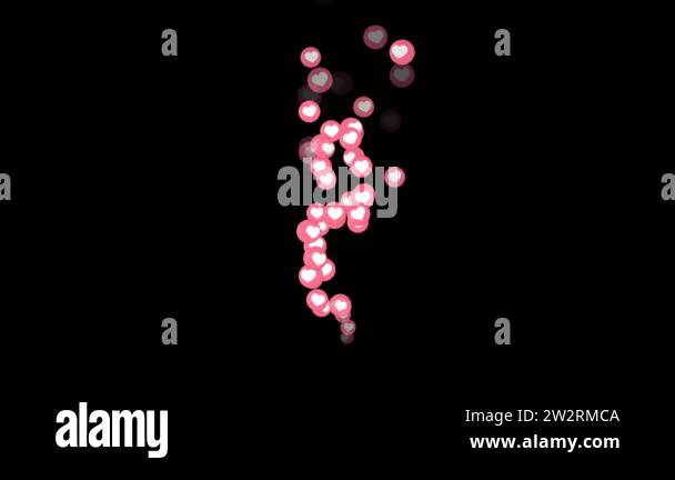 A bunch of heart react emojis appearing and floating upward. 2 versions ...