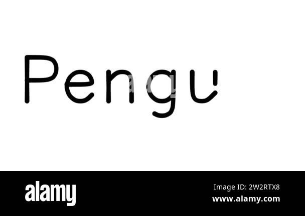 Penguin Handwritten Text Animation in Various Sans-Serif Fonts and ...