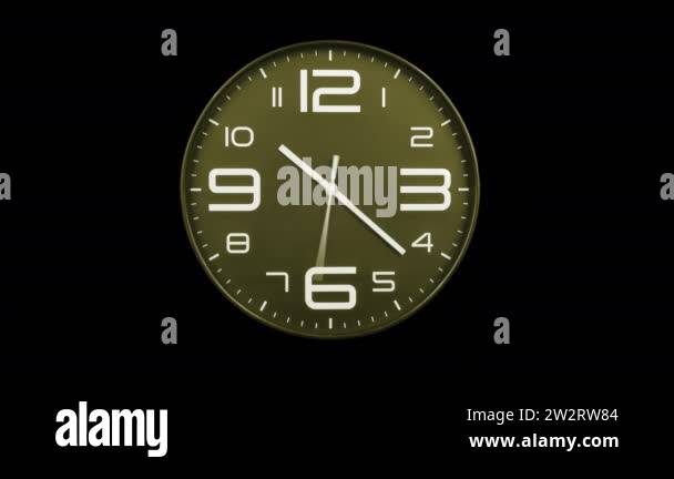 Modern golden clock face moving fast forward timelapse. Clock ticking ...