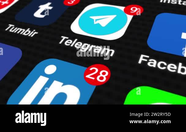 Motion graphic video animation illustrating social media apps with ...