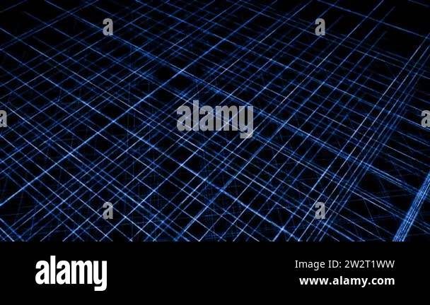 3D space with grid of lines. Animation. Multi-level grid of thin lines ...