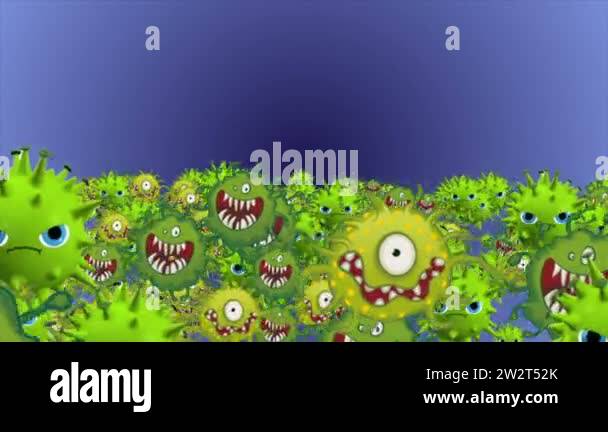 Medical illustration 2d, 3d animation background of cells, bacteria ...