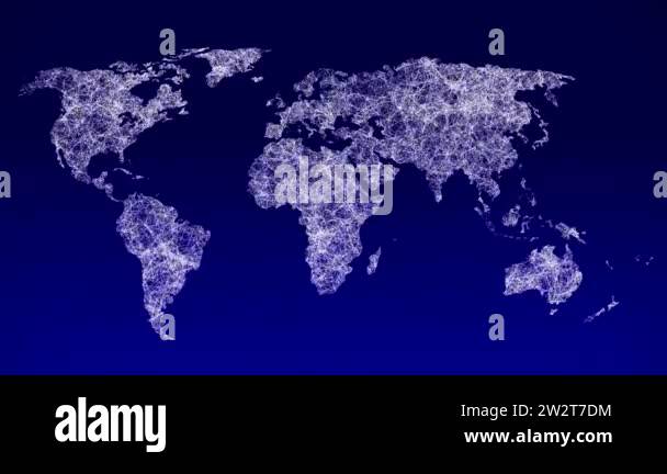 4k World map nodes concept,Dots connecting line,dots makes global world ...