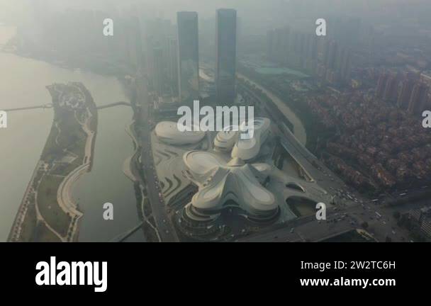 Day time changsha city famous international culture and art center ...