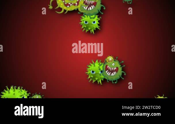 Medical illustration 2d, 3d animation background of cells, bacteria ...