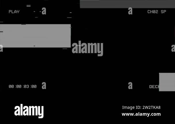 Vintage VHS (Video Home System) defects noise and artifacts effect ...
