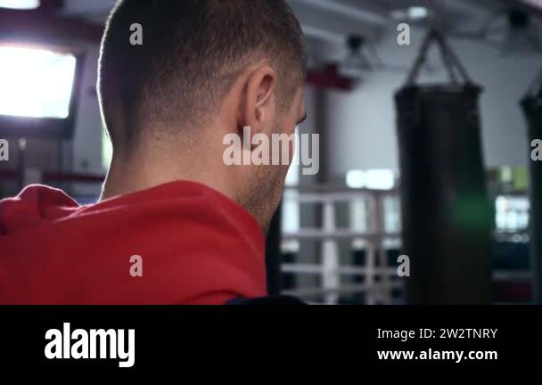 Serious Professional Boxer, Mixed Martial Arts Fighter Entering Fight ...