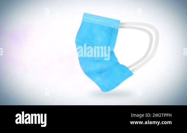 Realistic medical face mask against virus. Wearing mask and breathe ...