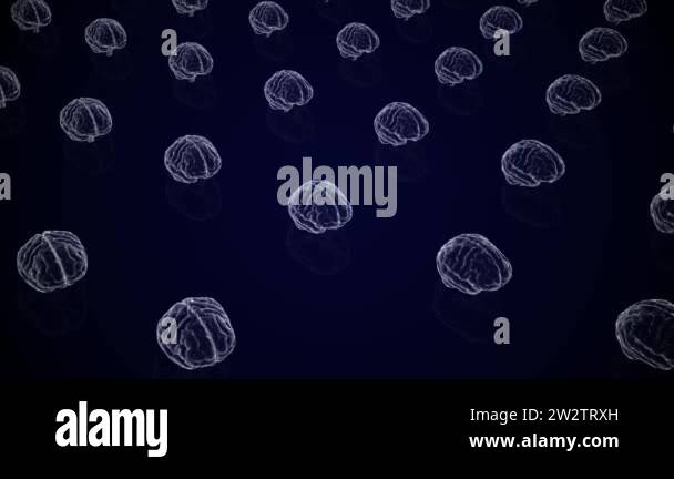 Formation aligned of rotating brains, symbol of passive conformism of ...