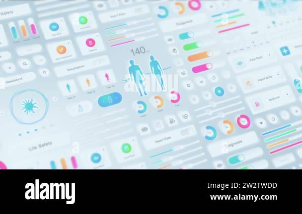 Creative design of medical application. Neumorphism. Hi tech panel ...