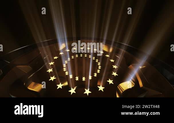 3D Background Awards Golden Platform Rotation With Rays Light Loop 4k ...