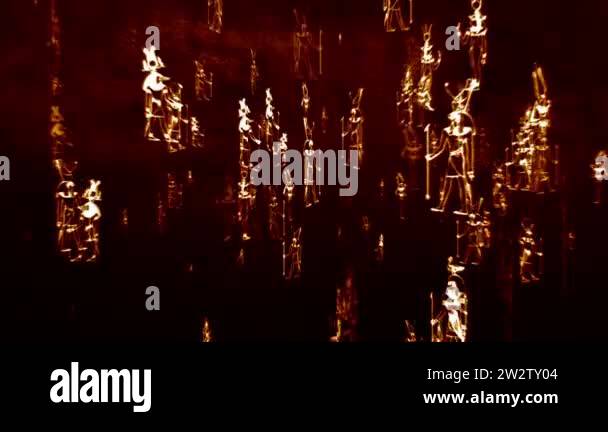 Egyptian deity symbols flying, floating, rotating in 3D space Stock ...