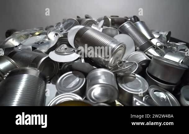 Recycle empty cans and tin. Aluminum soda cans and food jars. Sorted ...