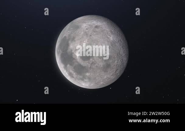 The Moon is slowly rotating. Lunar Cycles through its phases. 3d ...