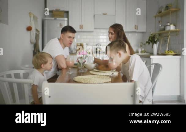Children having breakfast drink table Stock Videos & Footage - HD and ...