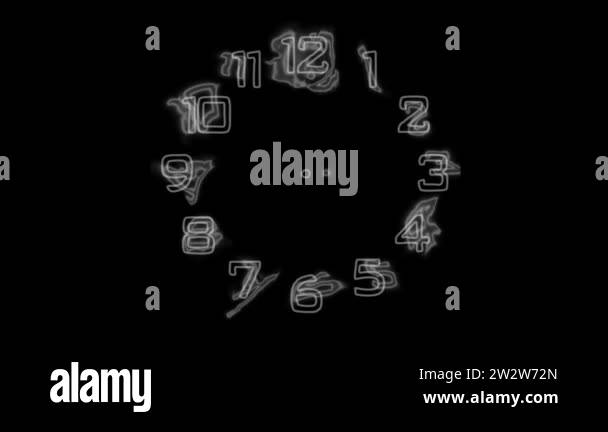 Abstract digital light clock with smoke. Transience of life concept ...