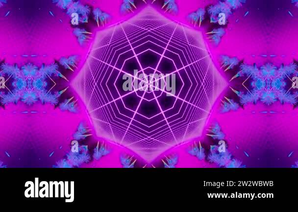 Abstract retro aesthetic background loop animation. Kaleidoscope effect ...