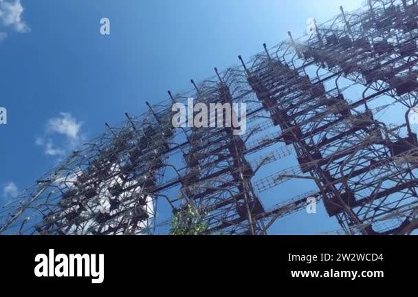 Chernobyl Duga Radar Array Russian Woodpecker Low Angle With Sun Flares ...