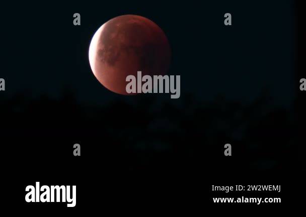 Total Lunar Eclipse 2018 Super Blue Blood Moon Time Lapse Astrophotography Stock Video Footage ...