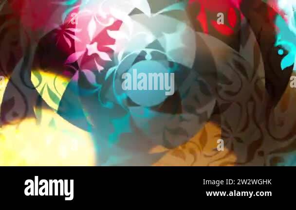 Beautiful colored and shiny animation with rotating patterns ...
