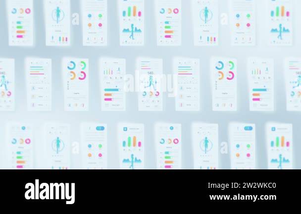 Creative design of fitness application. Neumorphism. Hi tech panel ...