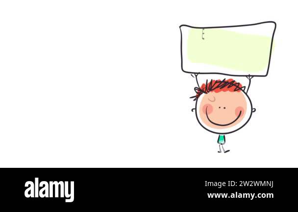 Inertial Movement Of Simple Elements Forming Little Boy With Big Smile ...