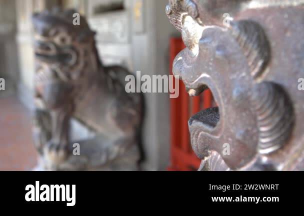 Taipei, Taiwan-12 September, 2017: 4K Traditional Lion sculpture in ...