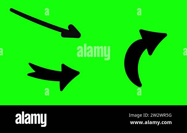 Drawing animation of many arrows of many different shapes pointing at ...