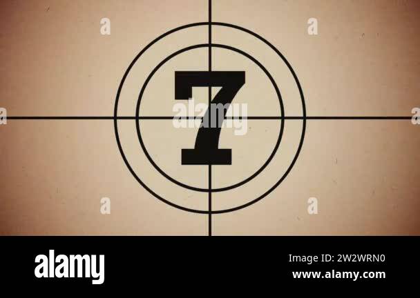 Countdown leader, vintage old and retro countdown 10 - 0. 4K countdown ...