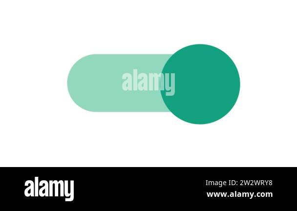 Switch On and Off Button on Phone and Tablets Screens. Toggle Button on White Background. Loop ...