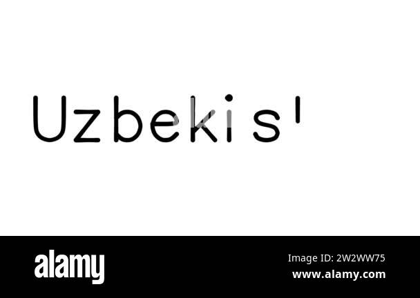 Uzbekistan Handwritten Text Animation in Various Sans-Serif Fonts and ...