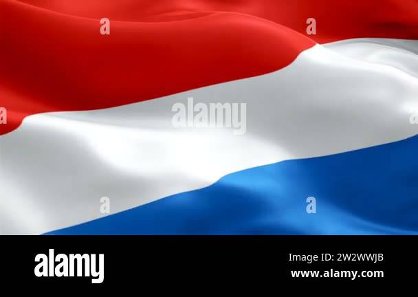 Netherlands island flag Motion Loop video waving in wind. Realistic ...